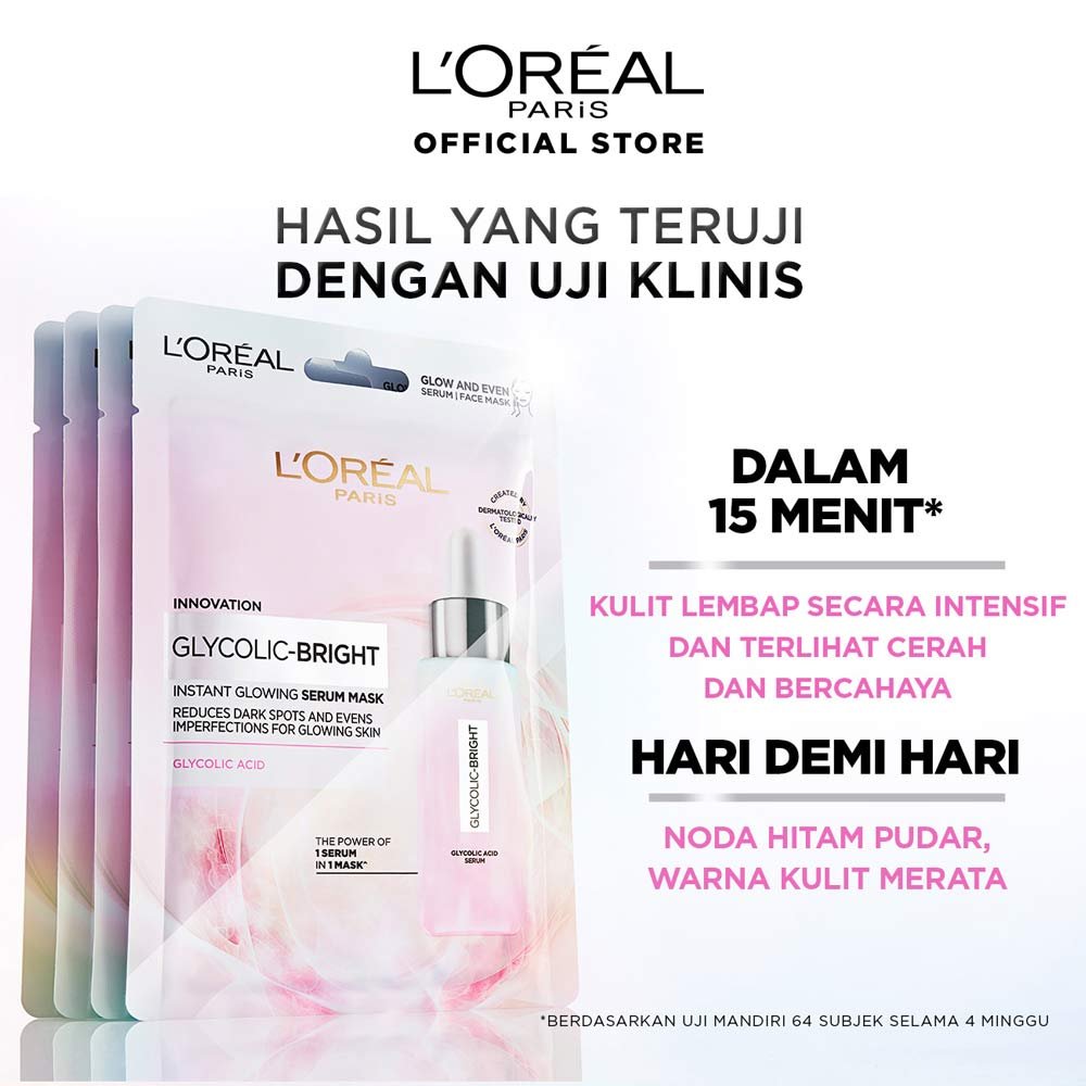 Glycolic Bright Instant Glowing Serum Mask - L'Oréal Paris